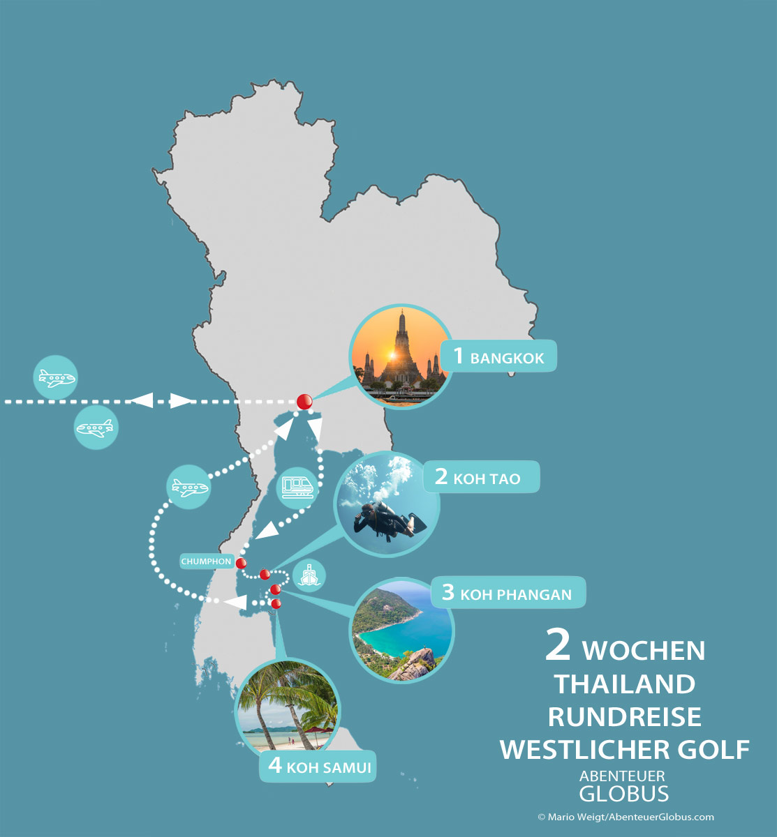 Reiserouten Thailand: 2, 3 und 4 Wochen im Detail [+ Karte ...
